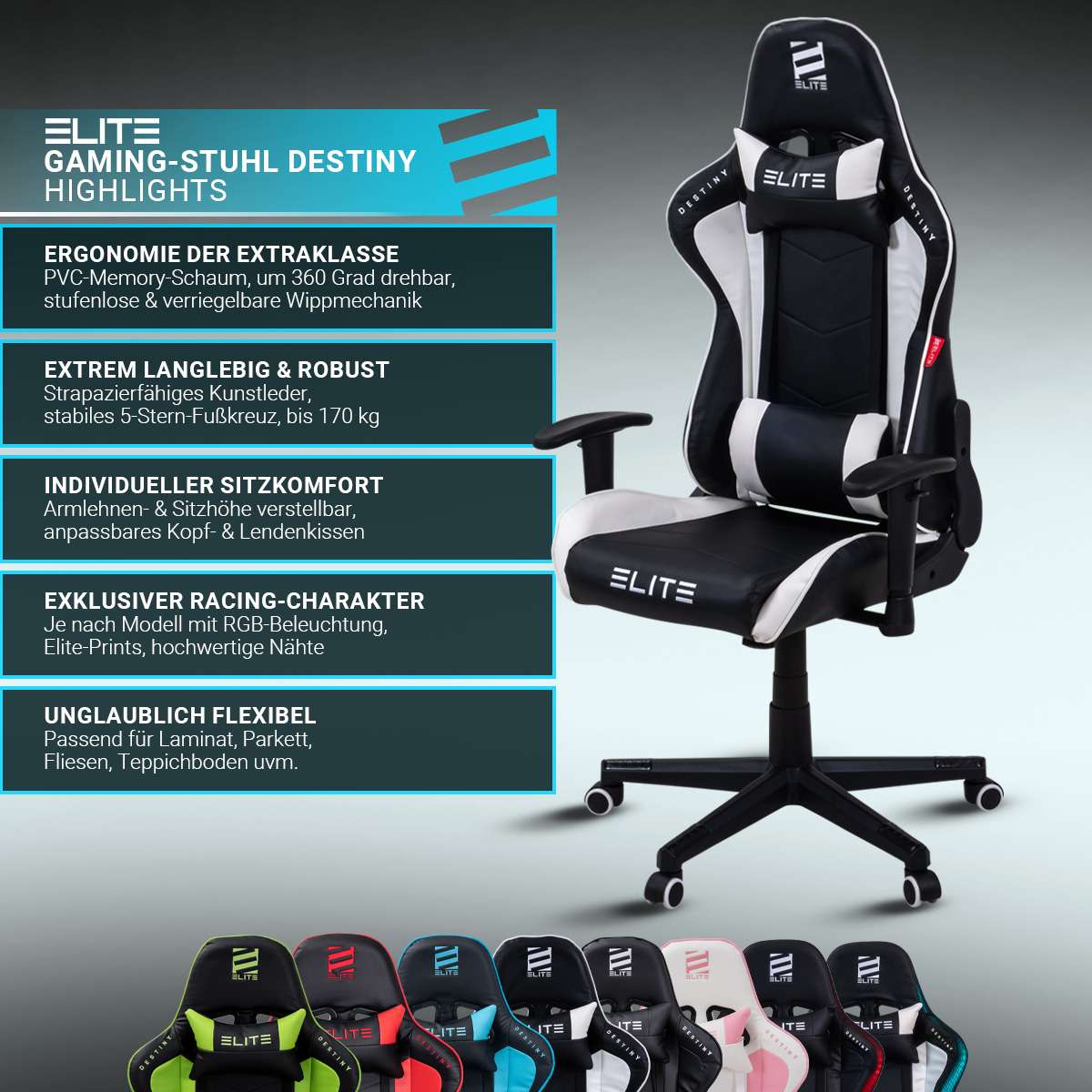 Elite Gaming Stuhl Destiny MG200 Gamer Stuhl