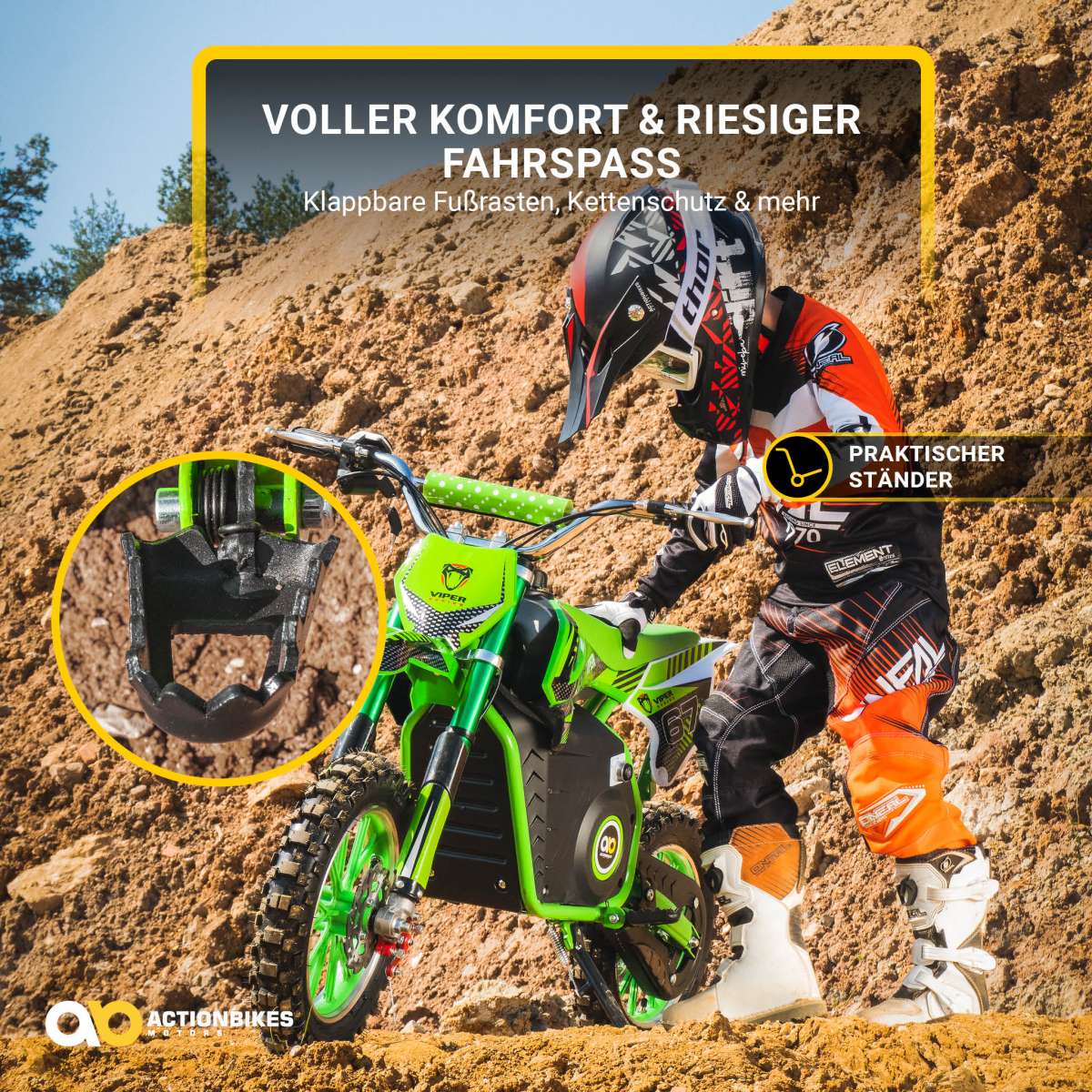 Kinder Crossbike Viper Elektro Kindermotorrad Von Actionbikes
