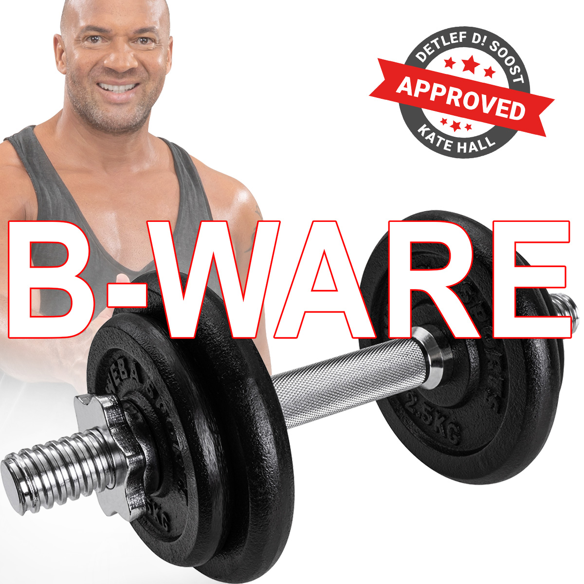 B-Ware Miweba Sports Kurzhantel MKH110, 10 kg, Gewichte aus Gusseisen ...